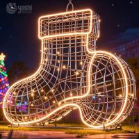 China Double Layer Star LED Motif Light, Custom Outdoor Wireframe Star Light Sculpture for Christmas Light Festival for sale