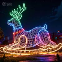 China Double Layer Star LED Motif Light, Custom Outdoor Wireframe Star Light Sculpture for Christmas Light Festival for sale