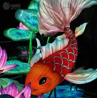 China Large Handmade Koi Fish LED Motif Light for Garden Water Feature and Carnival Light Show Display for sale