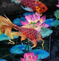 China Large Handmade Koi Fish LED Motif Light for Garden Water Feature and Carnival Light Show Display for sale