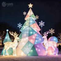 China Giant Reindeer LED Light Sculpture, 3D Christmas Tree Lantern Set for Mall & Festival Display, Christmas Lighting Solution for sale