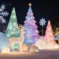China Giant Reindeer LED Light Sculpture, 3D Christmas Tree Lantern Set for Mall & Festival Display, Christmas Lighting Solution for sale