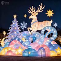 China Giant Reindeer LED Light Sculpture, 3D Christmas Tree Lantern Set for Mall & Festival Display, Christmas Lighting Solution for sale