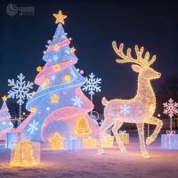 China Outdoor Waterproof Reindeer & Sleigh LED Light Set, Christmas Tree Lanterns for Square, Park & Theme Park Decoration for sale