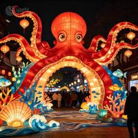 China Ocean Themed Octopus Arch Lantern, Large LED Lantern Sculpture for Theme Parks, Aquariums & Zoo Decoration for sale