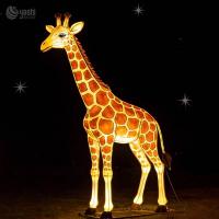 China Large Glowing Giraffe LED Motif Light Waterproof Animal Sculpture Lantern for Zoo & Park Decoration for sale