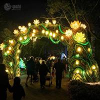 China Large Jurassic Dinosaur Skeleton LED Lantern Archway Waterproof Sculpture for Amusement Park Decoration for sale