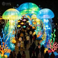 China Large Jurassic Dinosaur Skeleton LED Lantern Archway Waterproof Sculpture for Amusement Park Decoration for sale