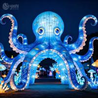 China Large Jurassic Dinosaur Skeleton LED Lantern Archway Waterproof Sculpture for Amusement Park Decoration for sale