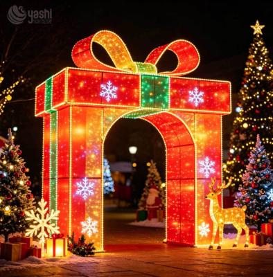 China Large Waterproof Light up Gift Box LED Archway Tunnel for Outdoor Events & Mall Christmas Display for sale