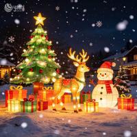 China Custom LED Wire Frame Reindeer & Sleigh Motif Light, Outdoor Christmas Light Sculpture With Gift Boxes For Plaza Holiday Light Show for sale