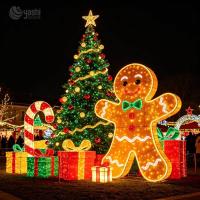 China Large LED Gingerbread Santa Snowman Light Set for Outdoor Commercial Holiday Mall Decor for sale