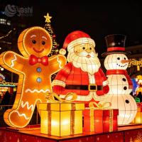 China Large LED Gingerbread Santa Snowman Light Set for Outdoor Commercial Holiday Mall Decor for sale