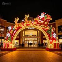 China Customizable Large LED Santa Sleigh Light Arch for Shopping Center Holiday Atmosphere Decor for sale