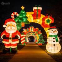 China Customizable Large LED Santa Sleigh Light Arch for Shopping Center Holiday Atmosphere Decor for sale