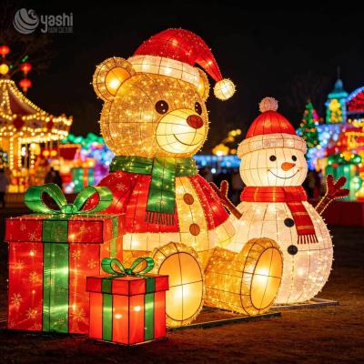 China Teddy Bear LED Sculpture Light Christmas Outdoor Decoration Lantern with One-stop Design Production Installation Service for sale