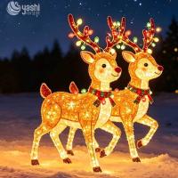 China Customized Large Outdoor Christmas Tree and Santa LED Light Sculpture for Holiday Decoration for sale