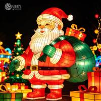 China Customized Large Outdoor Christmas Tree and Santa LED Light Sculpture for Holiday Decoration for sale