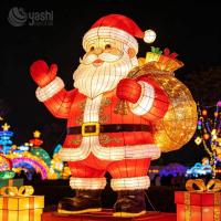 China Customized Large Outdoor Christmas Tree and Santa LED Light Sculpture for Holiday Decoration for sale