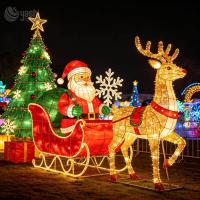 China Customized Large Outdoor Christmas Tree and Santa LED Light Sculpture for Holiday Decoration for sale