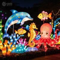 China Custom Under‑Sea Theme LED Lantern Set, Sea Turtle & Jellyfish Marine Animal Light Sculpture for Ocean Light Festival for sale