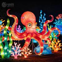 China Custom Under‑Sea Theme LED Lantern Set, Sea Turtle & Jellyfish Marine Animal Light Sculpture for Ocean Light Festival for sale