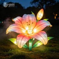 China Custom Warm‑Gradient Tulip Lantern Group, Large LED Ground Tulip Flower Light Sculpture for Garden & Light Festival for sale