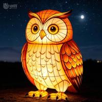 China Custom Owl LED Lantern, Cartoon Bird Animal Light Sculpture for Forest‑Theme Park Night Light Festival for sale