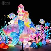 China Commercial Custom Mermaid LED Lantern Sculpture, Large Outdoor Ocean Theme Festival Light Installation for sale