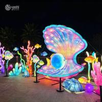 China Custom Giant Ocean Theme LED Lantern: 3D Silk Shell, Fish & Coral Sculptures for Theme Park and Aquarium Decoration for sale