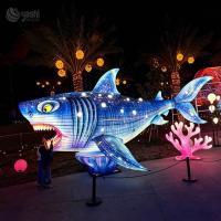 China Custom Giant Ocean Theme LED Lantern: 3D Silk Shell, Fish & Coral Sculptures for Theme Park and Aquarium Decoration for sale