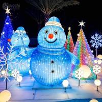 China Masterfully Handcrafted 3D Silk Snowman: Large-Scale Waterproof Christmas Tree Motif Lights for Theme Park Events for sale