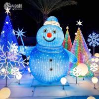 China Masterfully Handcrafted 3D Silk Snowman: Large-Scale Waterproof Christmas Tree Motif Lights for Theme Park Events for sale