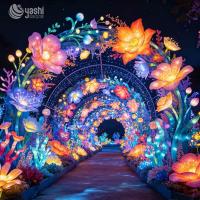 China Custom Butterfly & Floral Walk‑Through Light Tunnel, Garden Theme LED Flower Butterfly Lantern Tunnel for Park Night Festival for sale