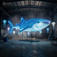 China Custom Giant Whale Shark Marine LED Lantern, Underwater Ocean‑Theme Outdoor Light Installation for sale