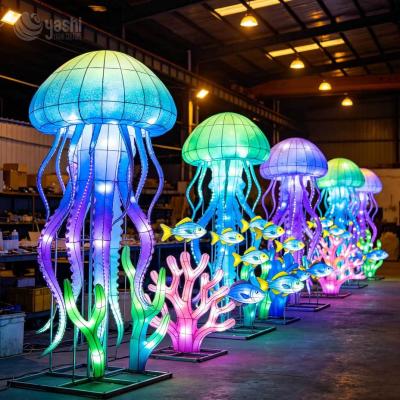 China Outdoor LED Jellyfish Coral Fish Lantern Set, Ocean Landscape Lighting Solution for Theme Park & Amusement Park Decoration for sale