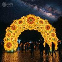 China Custom Giant Lily Orchid Flower Entrance Arch Lantern, Floral Festival Gateway Arch for Outdoor Night Event for sale