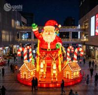 China Custom Ocean Theme Christmas Lantern Set, Outdoor LED Whale, Coral, Fish & Santa Light Sculpture For Underwater Festival Display for sale