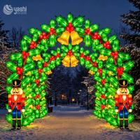 China Custom 2 Reindeer With Sleigh Wire Frame LED Motif Lights, Outdoor Christmas Reindeer Sleigh Light Sculpture For City Square Exhibition for sale