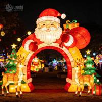 China Large Christmas Scene LED Lantern, Santa Workshop Light Scene, Outdoor Lighting Decoration for Holiday Events for sale