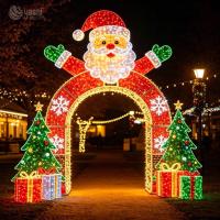 China Large Christmas Scene LED Lantern, Santa Workshop Light Scene, Outdoor Lighting Decoration for Holiday Events for sale