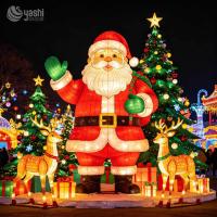 China Large Christmas Scene LED Lantern, Santa Workshop Light Scene, Outdoor Lighting Decoration for Holiday Events for sale