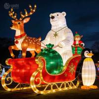 China Polar Bear & Penguin Ice Sculpture Light Display, LED Winter Wonderland Lantern Set for Festivals & Parks for sale