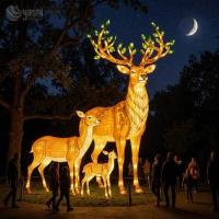 China Custom Giraffe Family Lantern, Waterproof LED Animal Sculpture for Outdoor Park & Zoo Night Decoration for sale