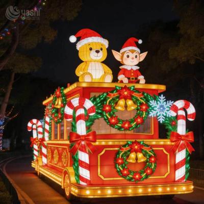 China Large Christmas Scene LED Lantern, Santa Workshop Light Scene, Outdoor Lighting Decoration for Holiday Events for sale
