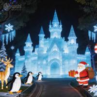 China Large Christmas Scene LED Lantern, Santa Workshop Light Scene, Outdoor Lighting Decoration for Holiday Events for sale