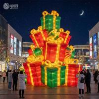 China Custom Large Christmas Gift Box LED Lantern Waterproof Outdoor Decoration for Shopping Mall & Theme Park for sale