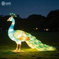 China Custom Peacock Bird LED Animal Lantern, Tropical Nature Theme Outdoor Light Installation for sale