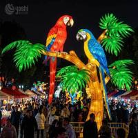 China Custom Peacock Bird LED Animal Lantern, Tropical Nature Theme Outdoor Light Installation for sale