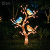 China Custom Peacock Bird LED Animal Lantern, Tropical Nature Theme Outdoor Light Installation for sale